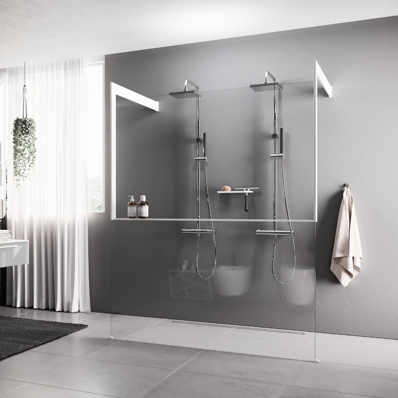 Walk-in showers Kuadra HF Frame - Novellini