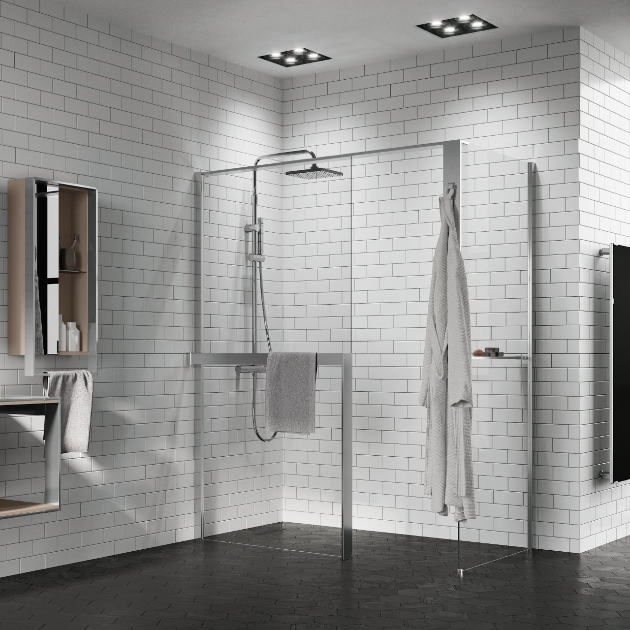 Shower spaces Kuadra H+H Frame - Novellini