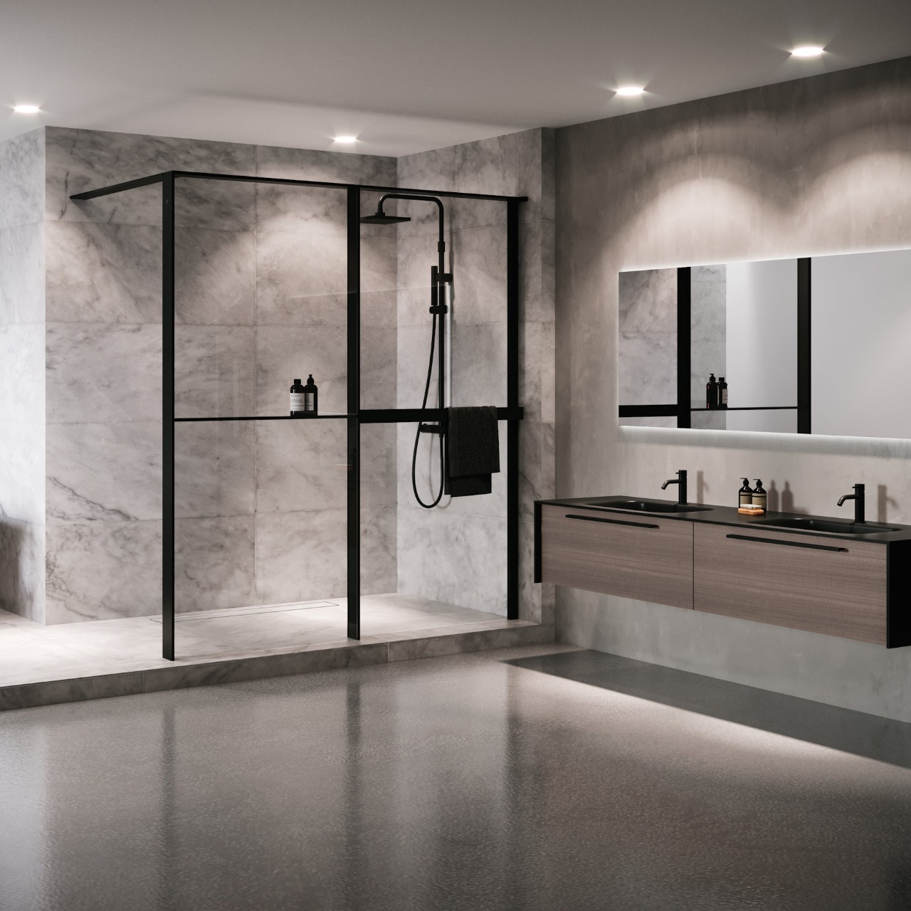 Walk-in showers Kuadra HWZ1 Frame - Novellini