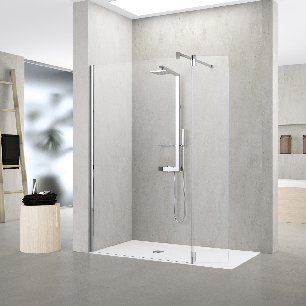 Mamparas de ducha abiertas Kuadra H+HFA - Novellini